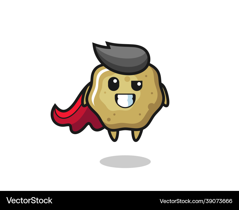 Cute loose stools character as a flying superhero Vector Image