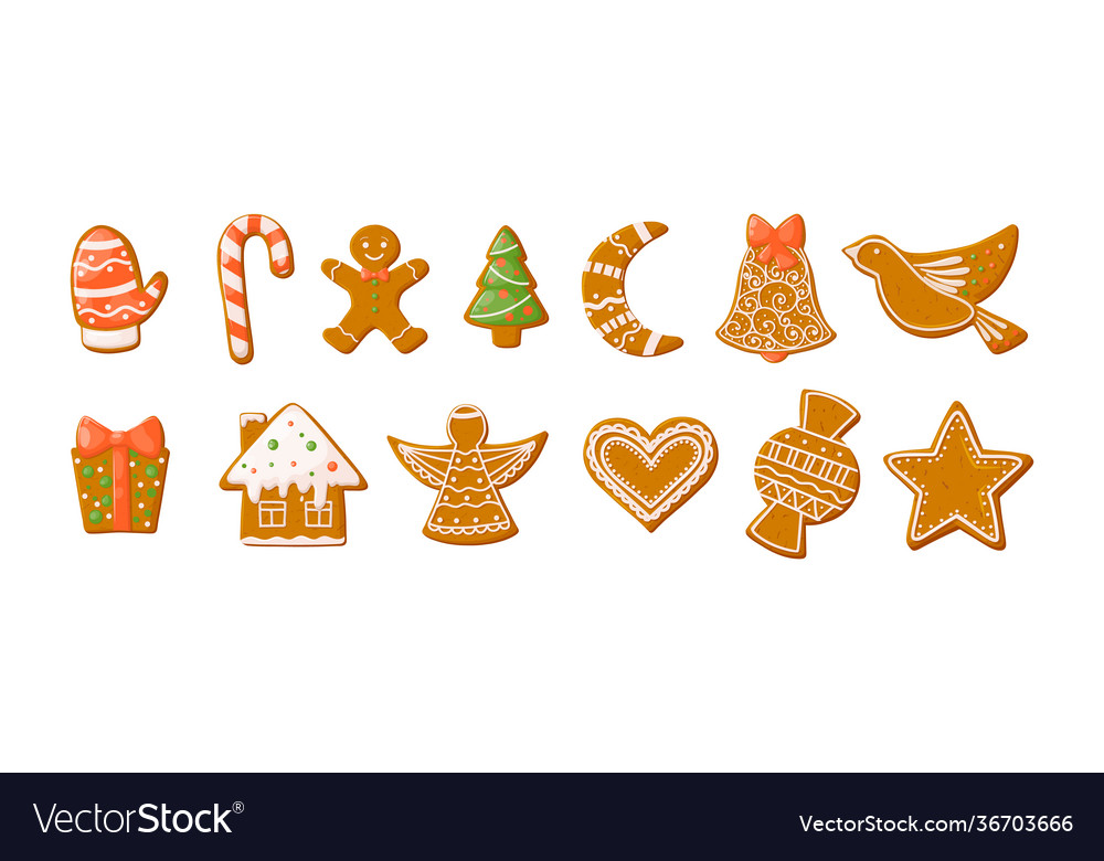 Gingerbread holidays cookies font alphabet Vector Image