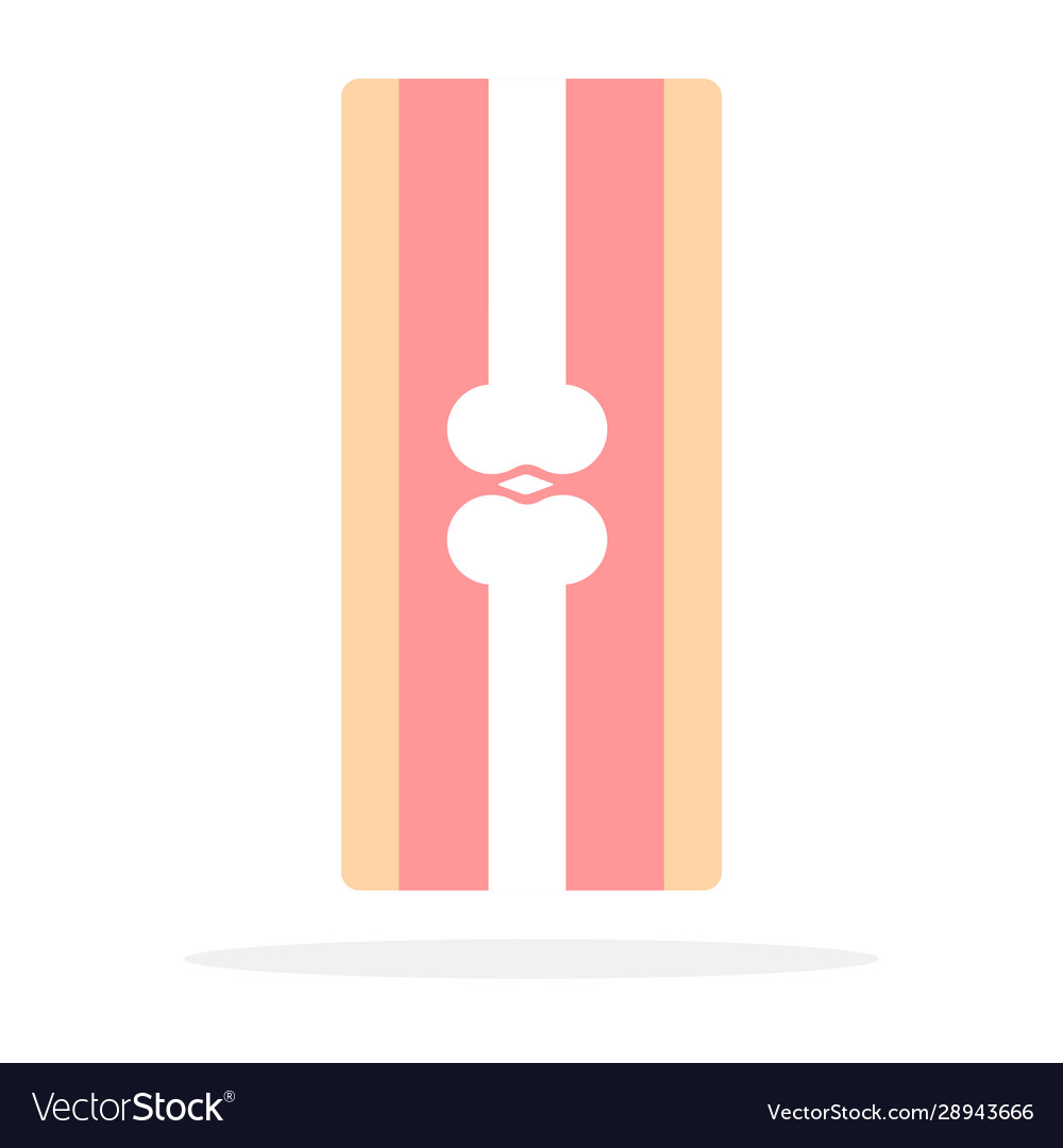 Human bone flat material design isolated object Vector Image