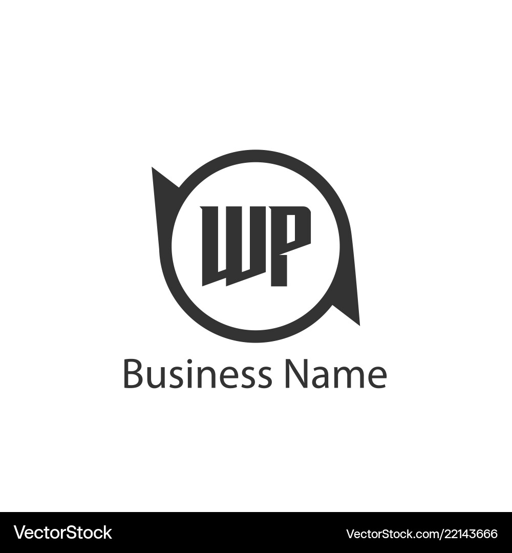 Initial letter wp logo template design Royalty Free Vector