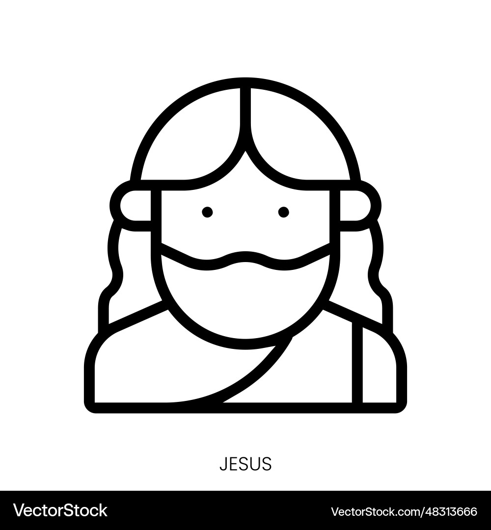 Jesus icon line art style design isolated Vector Image