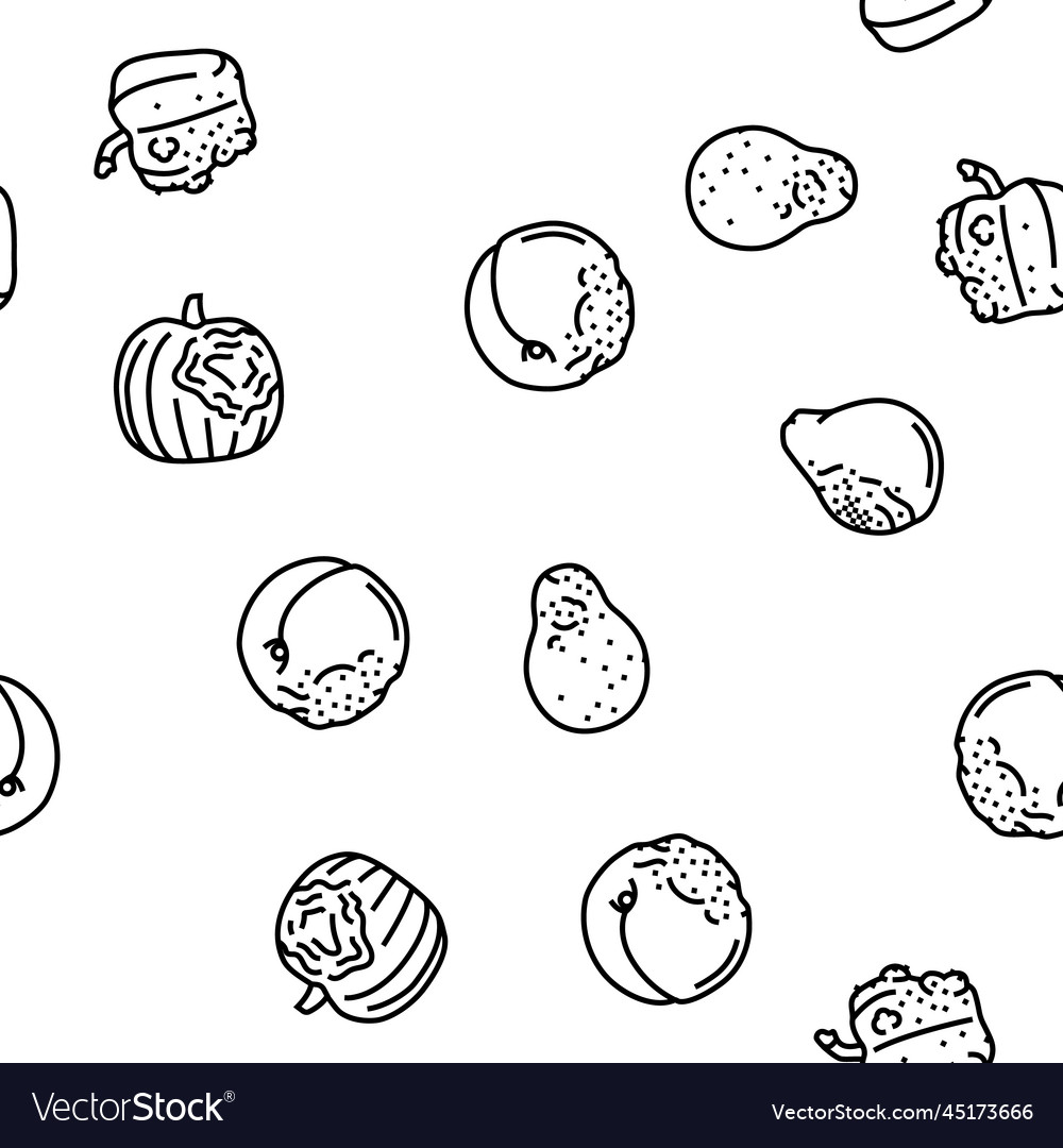 Rotten food fruit waste garbage seamless Vector Image Rotten food fruit waste garbage seamless Vector Image