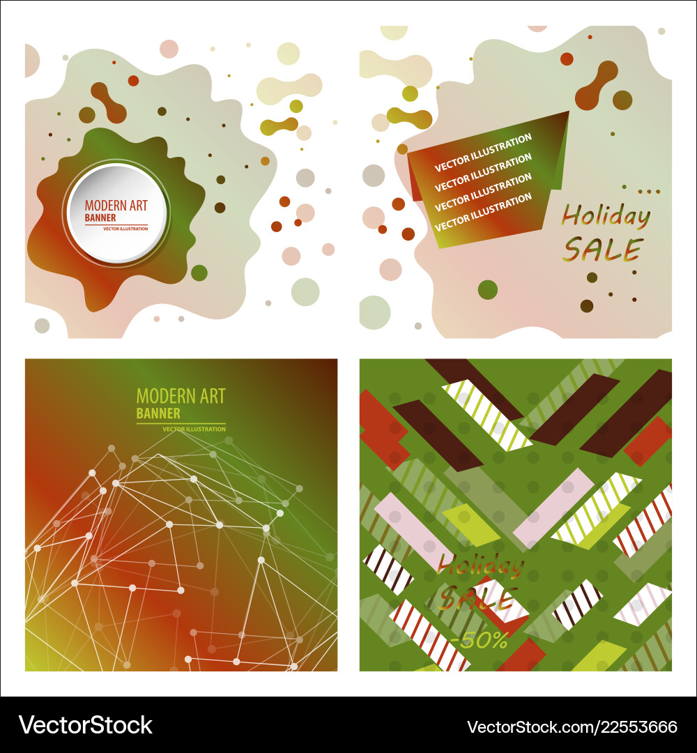 Set of modern art abstract banner square frame Vector Image