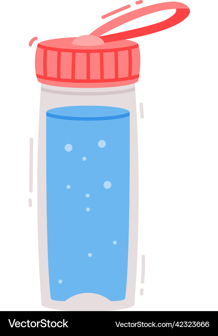Water in reusable flask with h2o pure liquid Vector Image