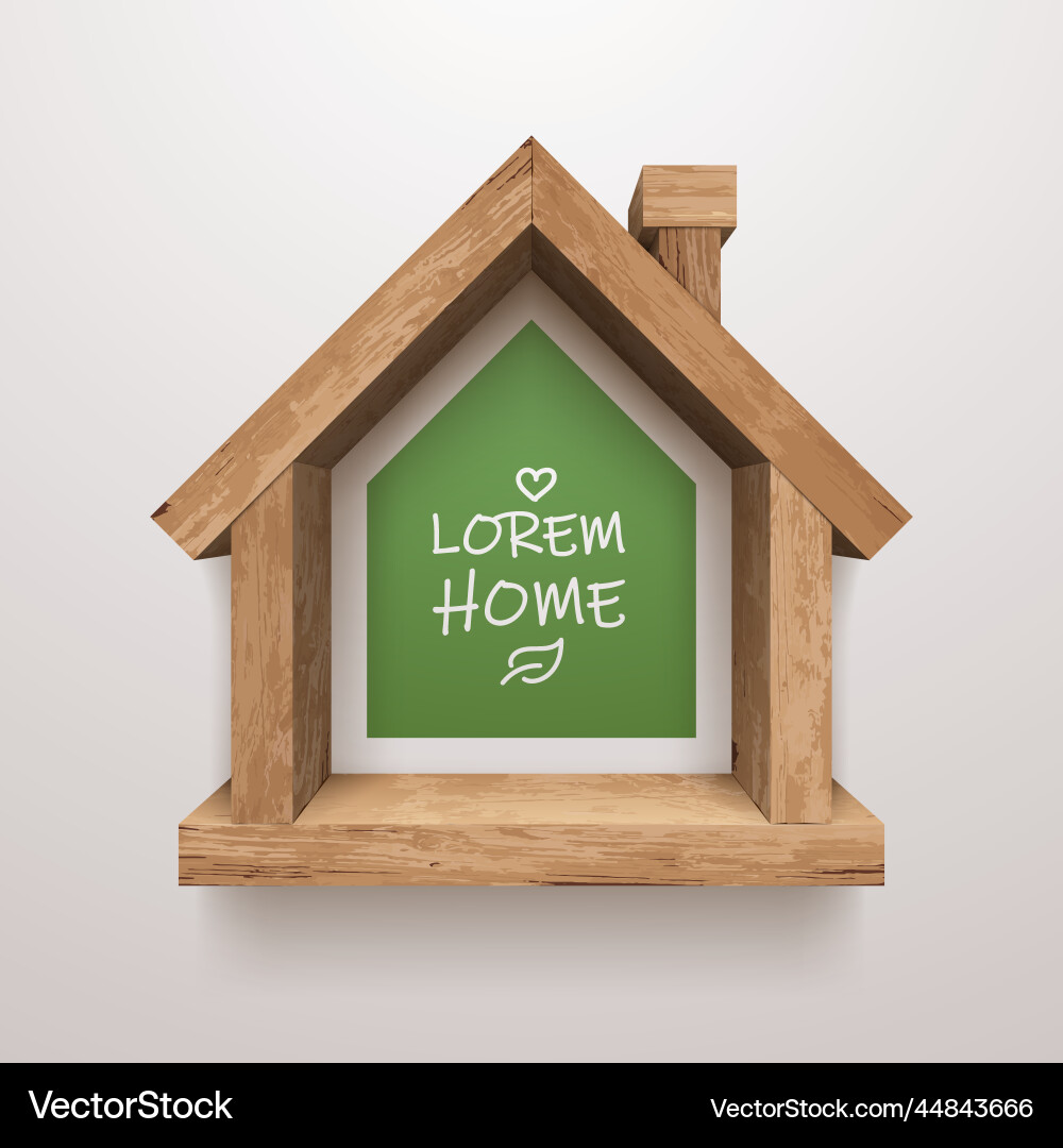 Wooden house template on white background Vector Image