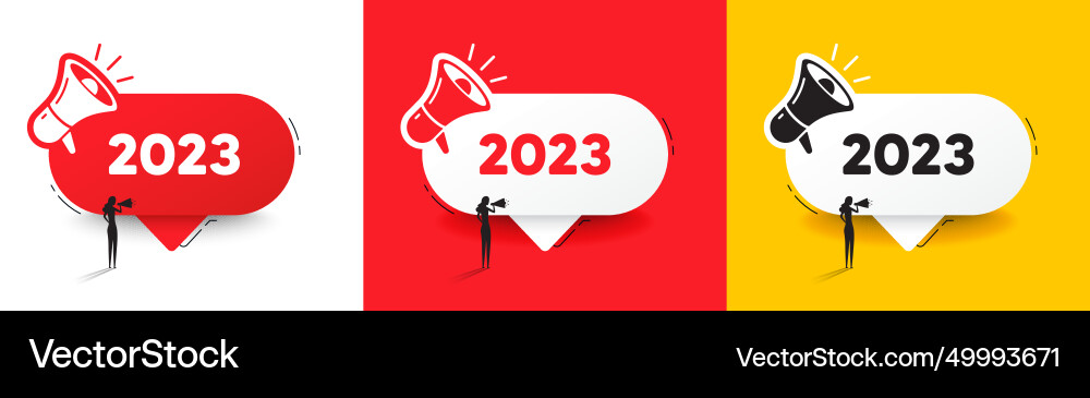 2023 year icon event schedule annual date speech Vector Image