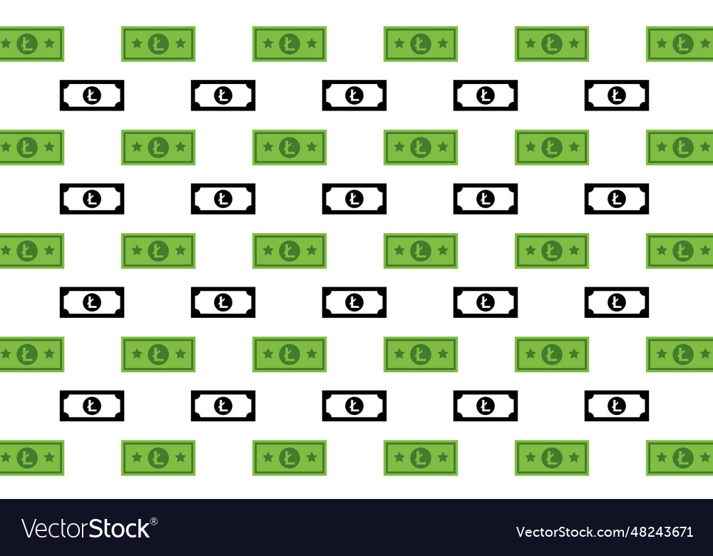 Abstract litecoin banknote pattern background Vector Image
