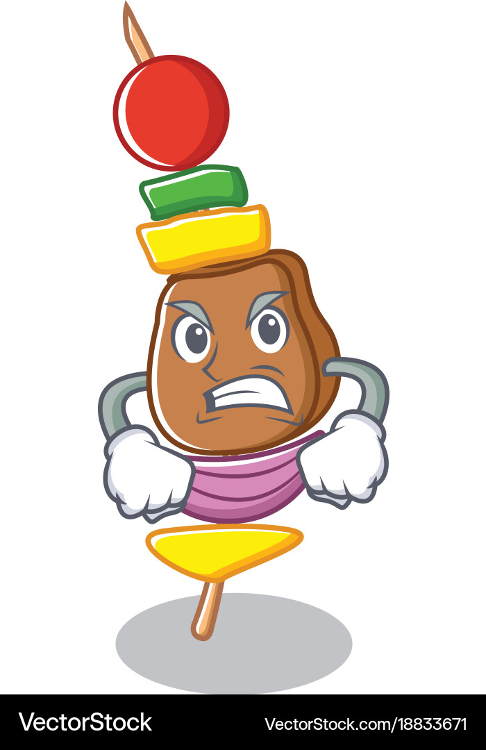 Angry barbecue character cartoon style Royalty Free Vector