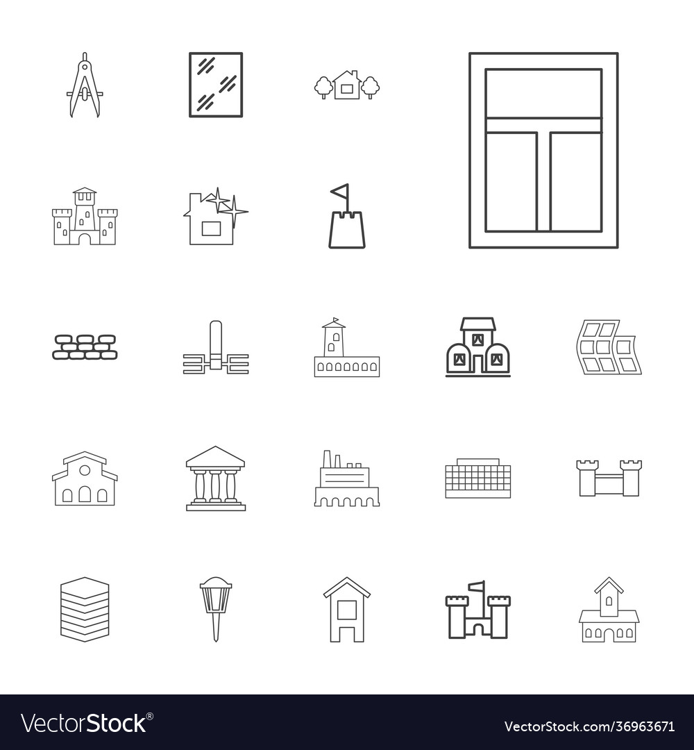 Architecture icons Royalty Free Vector Image - VectorStock