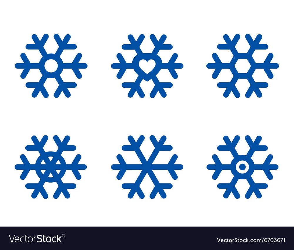 Blue snowflake set Royalty Free Vector Image - VectorStock