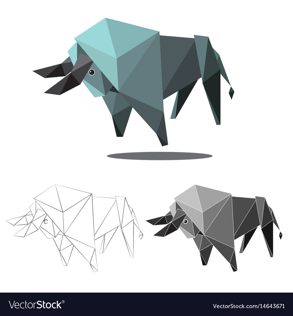 Buffalo polygon Royalty Free Vector Image - VectorStock