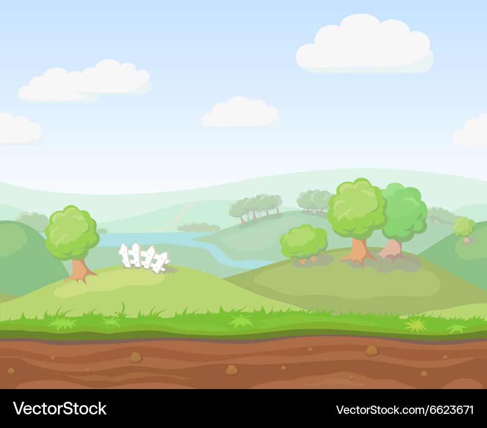Cartoon cute country seamless horizontal Vector Image
