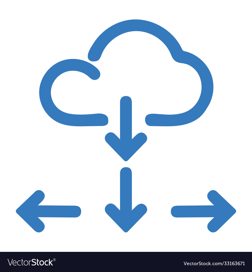 Cloud computing networking blue icon Royalty Free Vector