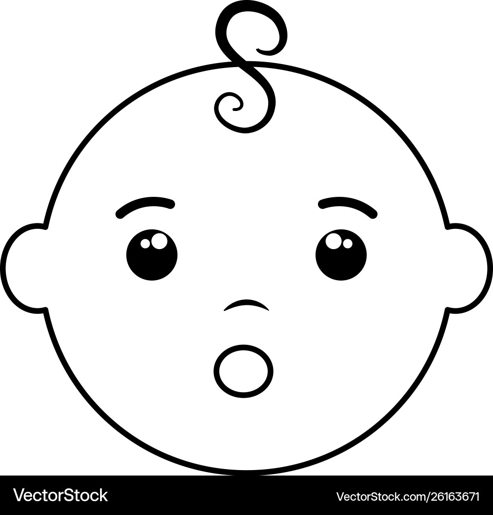 Cute little baby boy head character Royalty Free Vector