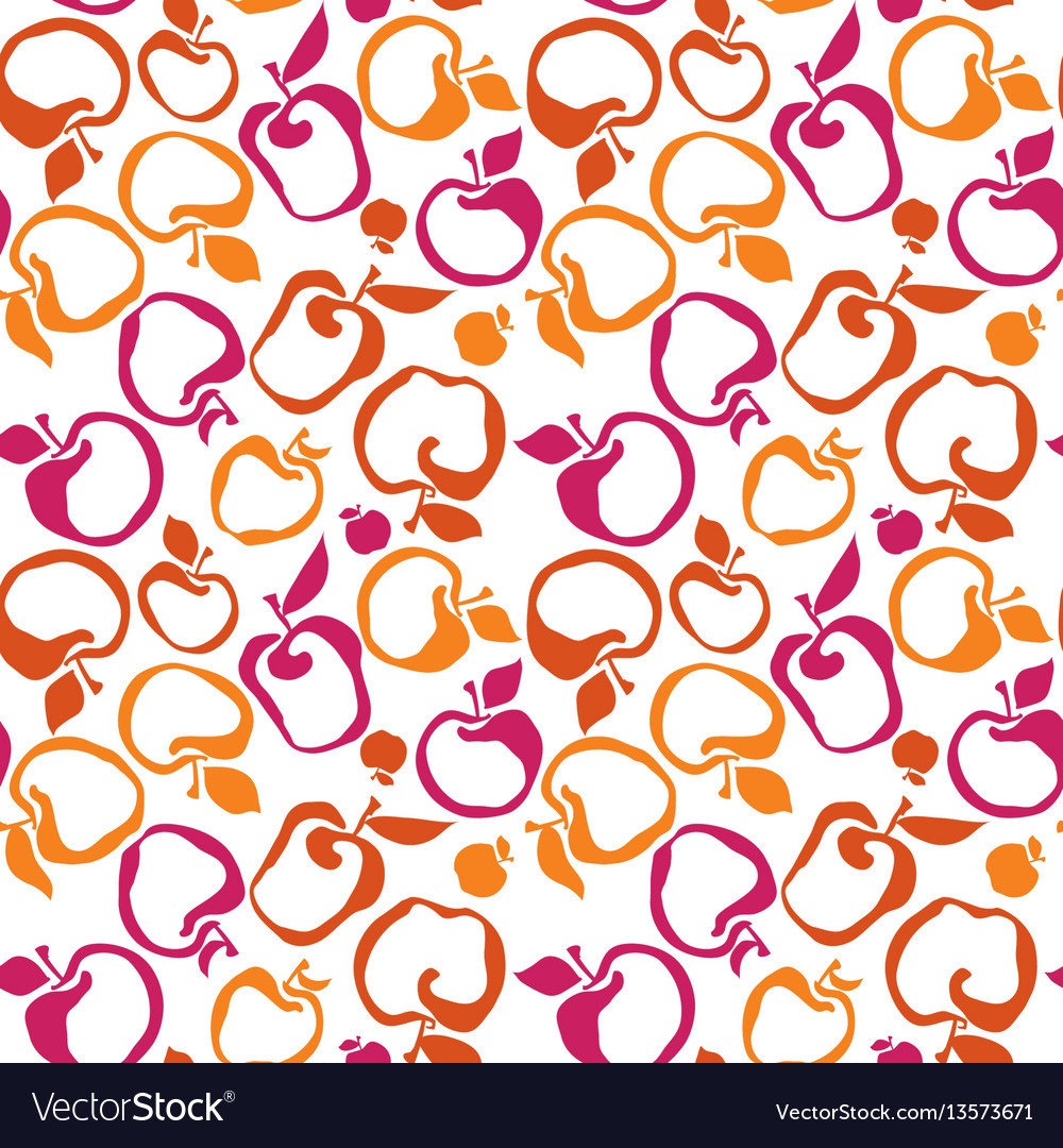 Cute simple flat apple fruit seamless pattern Vector Image