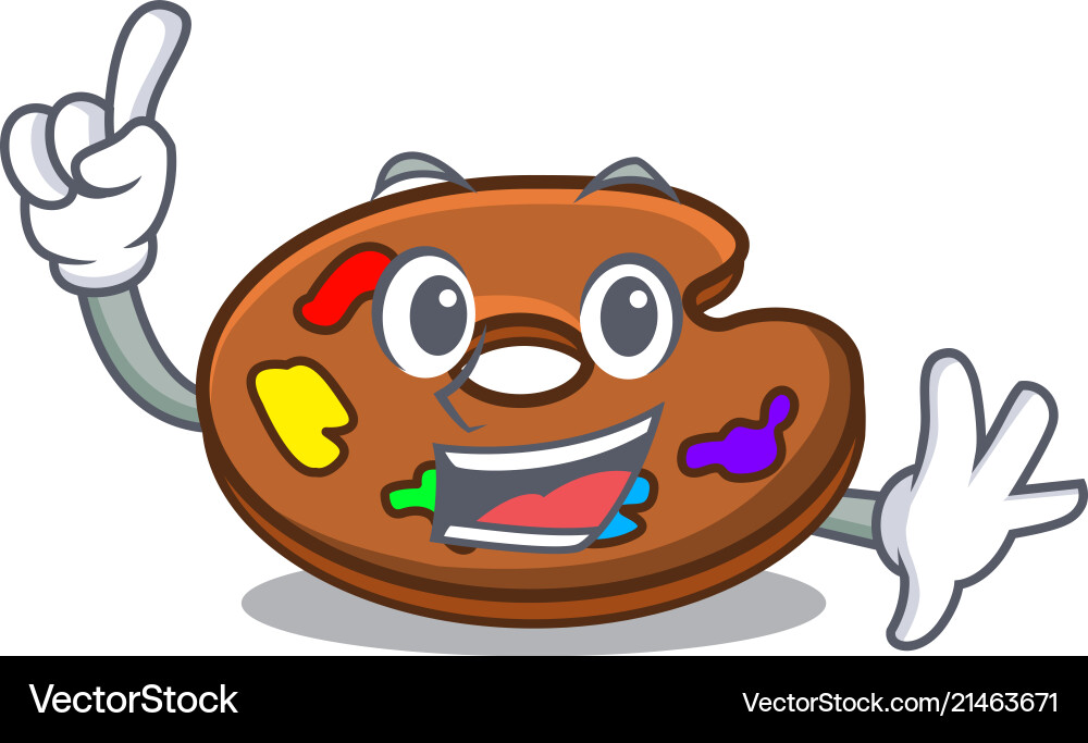 Finger palette mascot cartoon style Royalty Free Vector