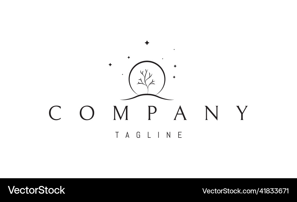 Logo on which an abstract image of a tree Vector Image