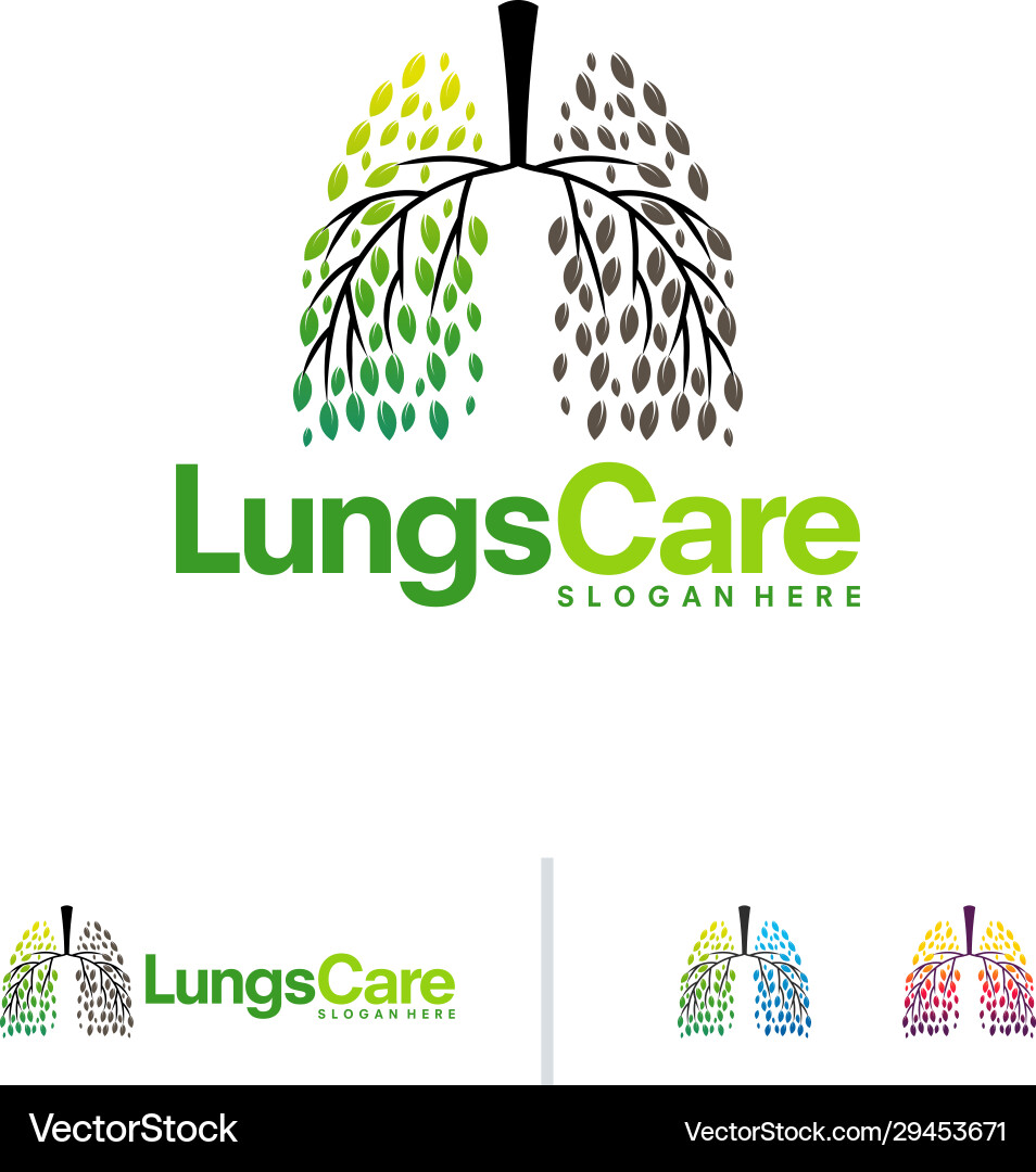 Lungs health logo template lung care designs Vector Image