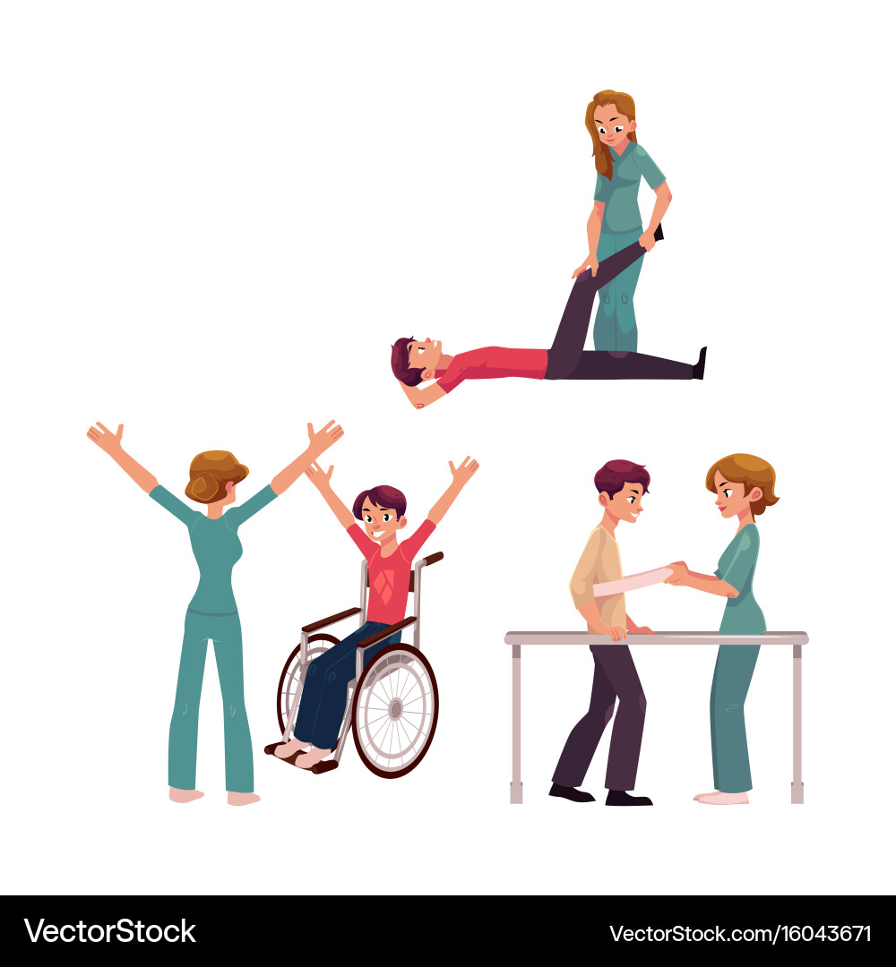Medical rehabilitation physical therapy Royalty Free Vector
