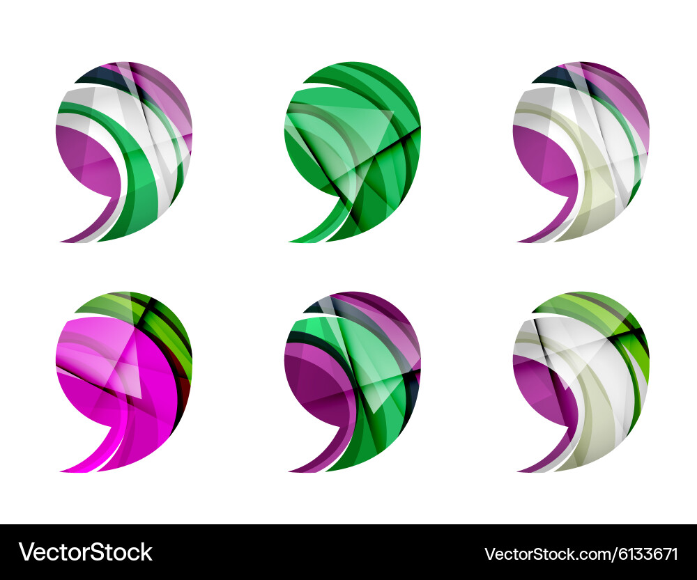 Set of abstract comma icon business logotype Vector Image