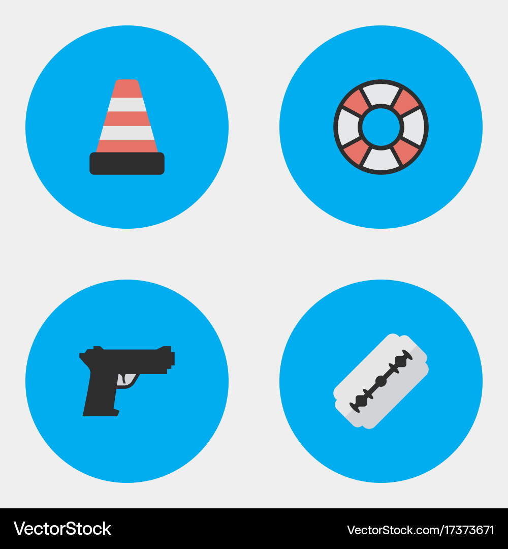 Set of simple offense icons Royalty Free Vector Image