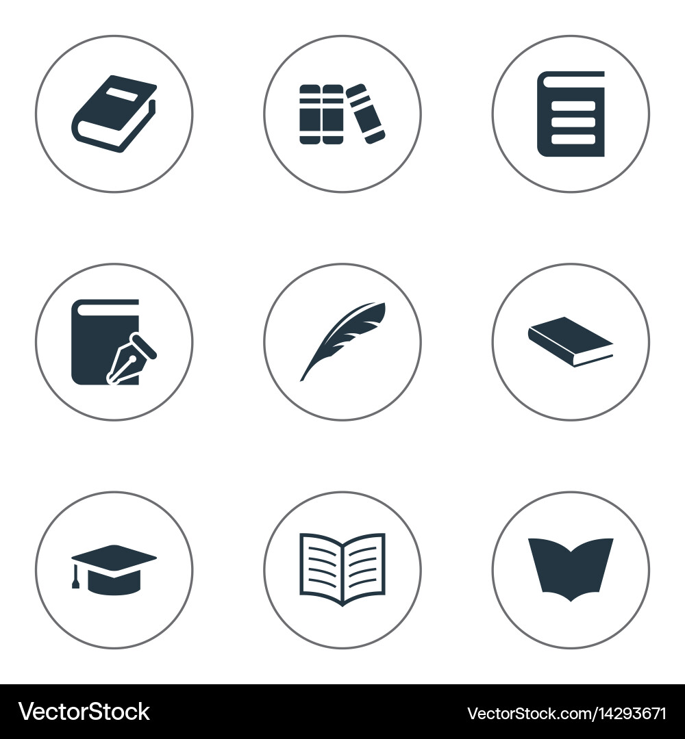 Set of simple reading icons Royalty Free Vector Image