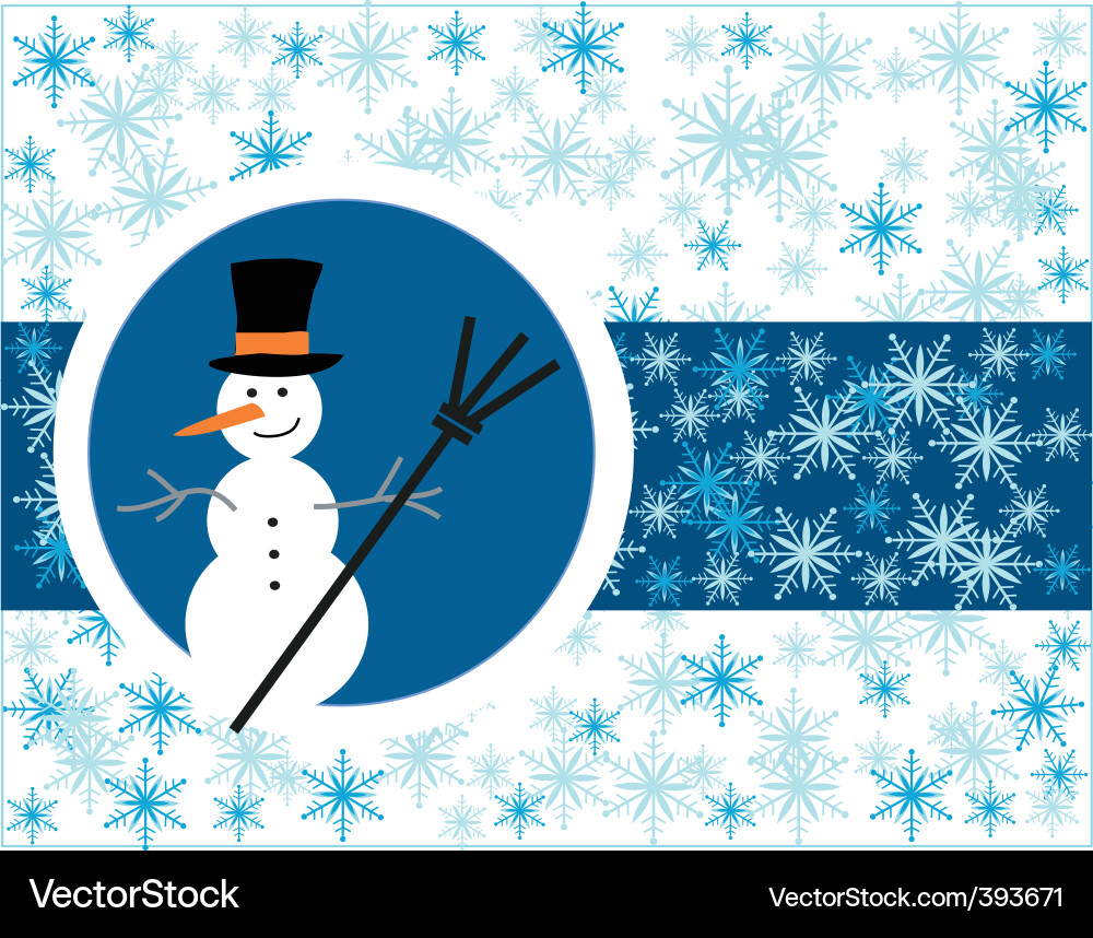 Snowman card Royalty Free Vector Image - VectorStock