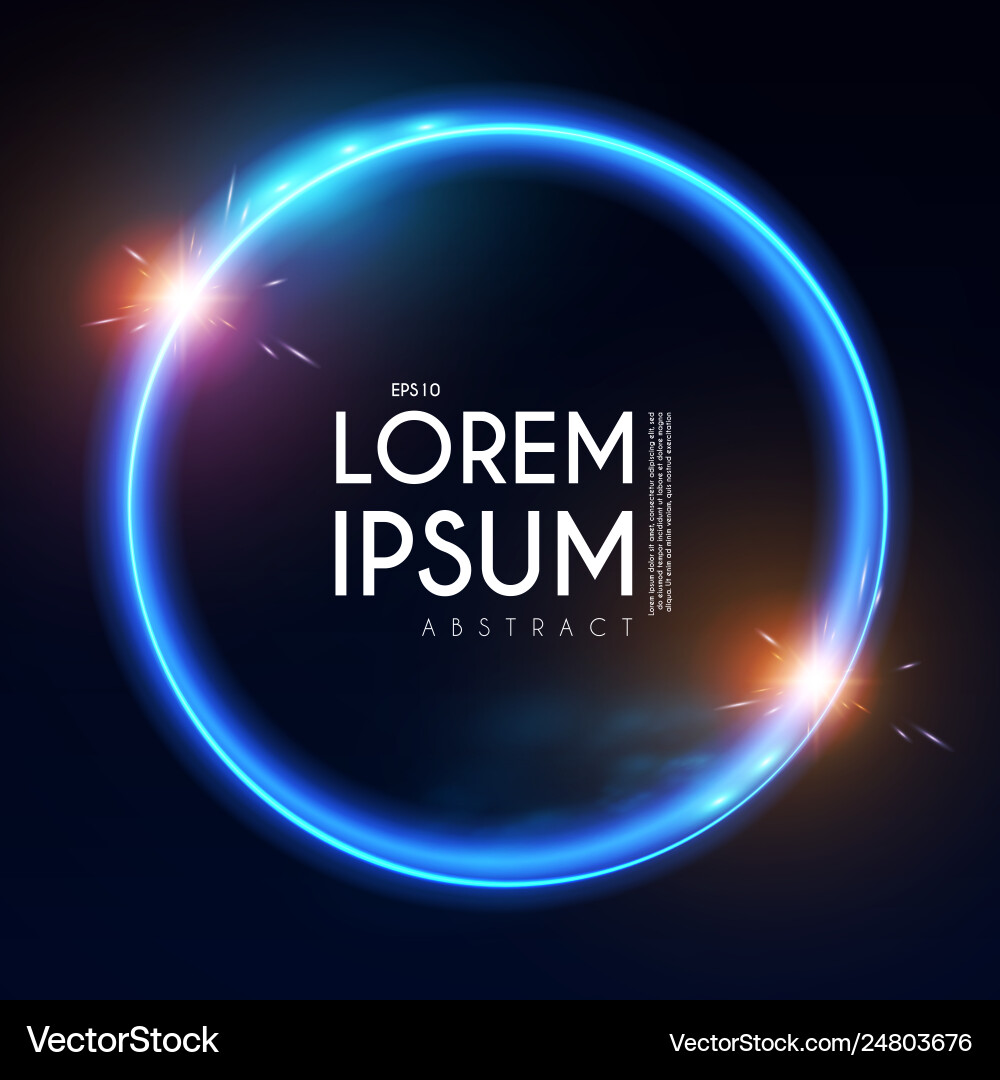 Abstract circle banner with lights and waves Vector Image