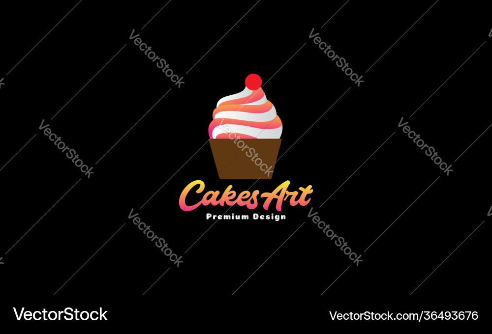 Abstract colorful cupcake logo design icon symbol Vector Image