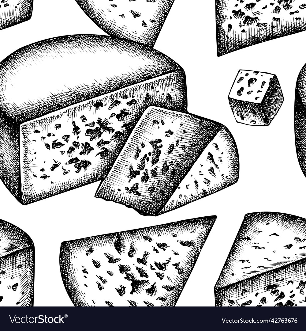 Cheese seamless pattern background design Vector Image