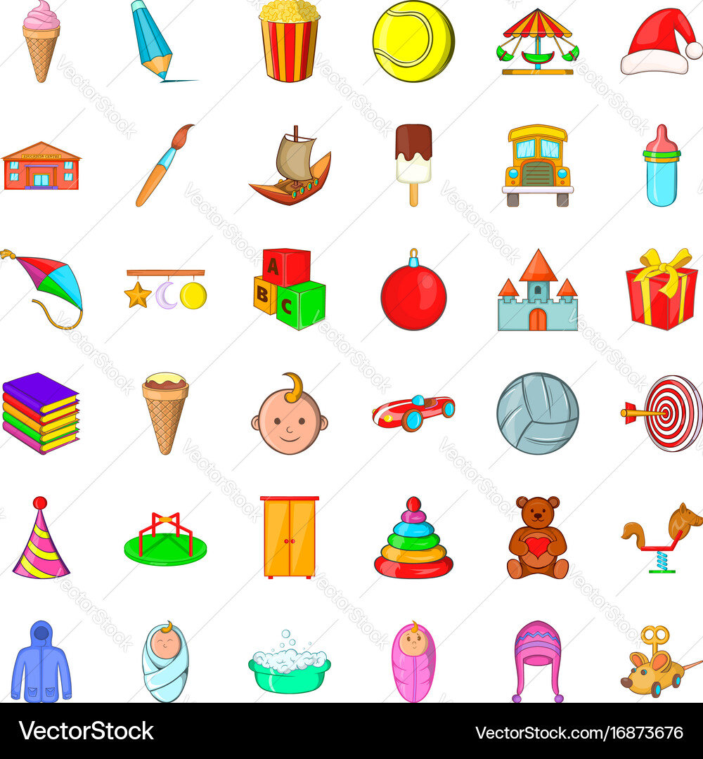 Child icons set cartoon style Royalty Free Vector Image