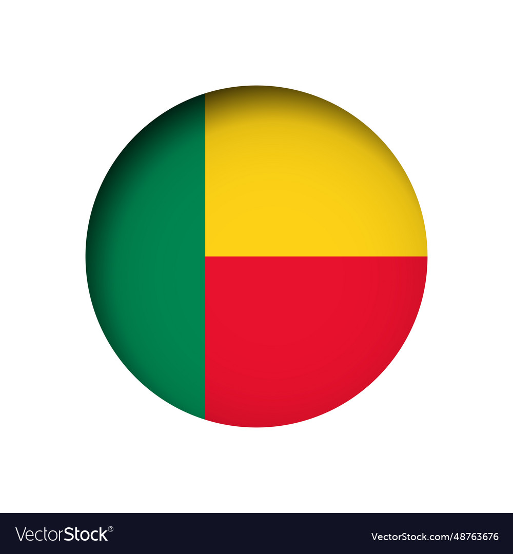 Circle flag of benin Royalty Free Vector Image