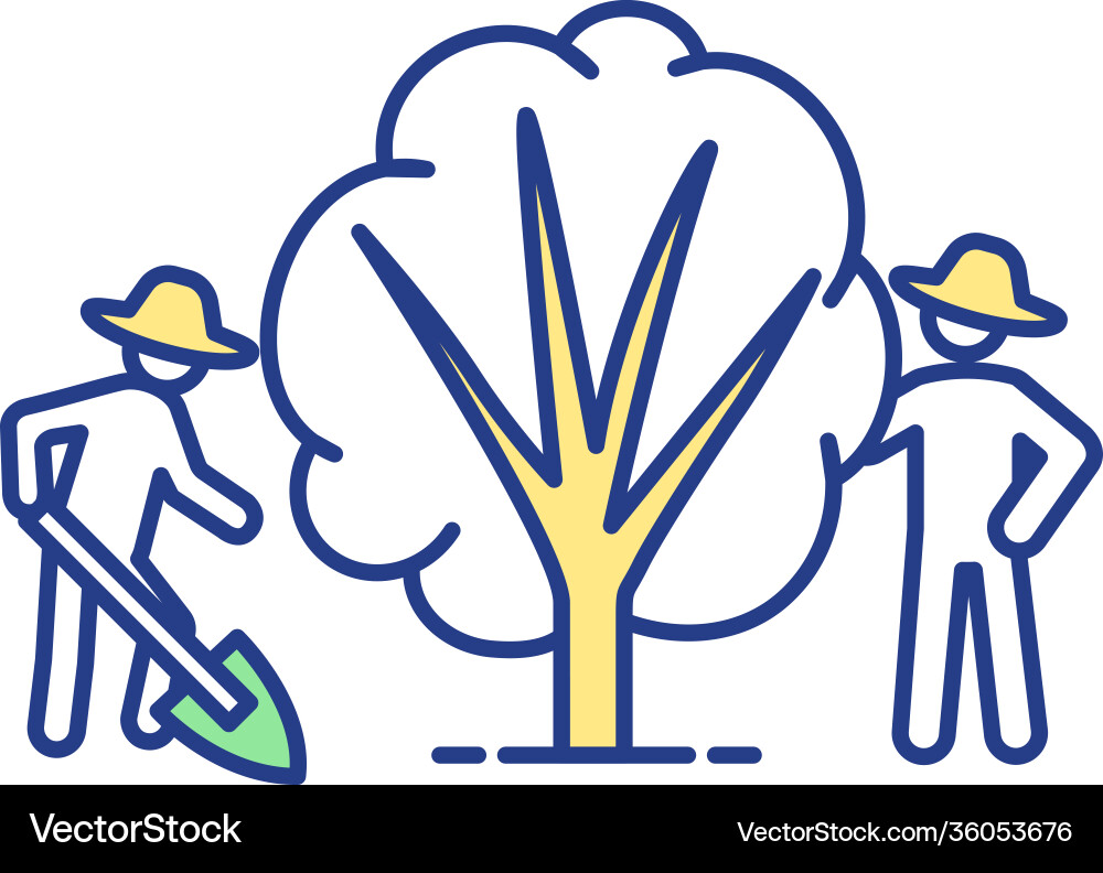 Community garden rgb color icon Royalty Free Vector Image