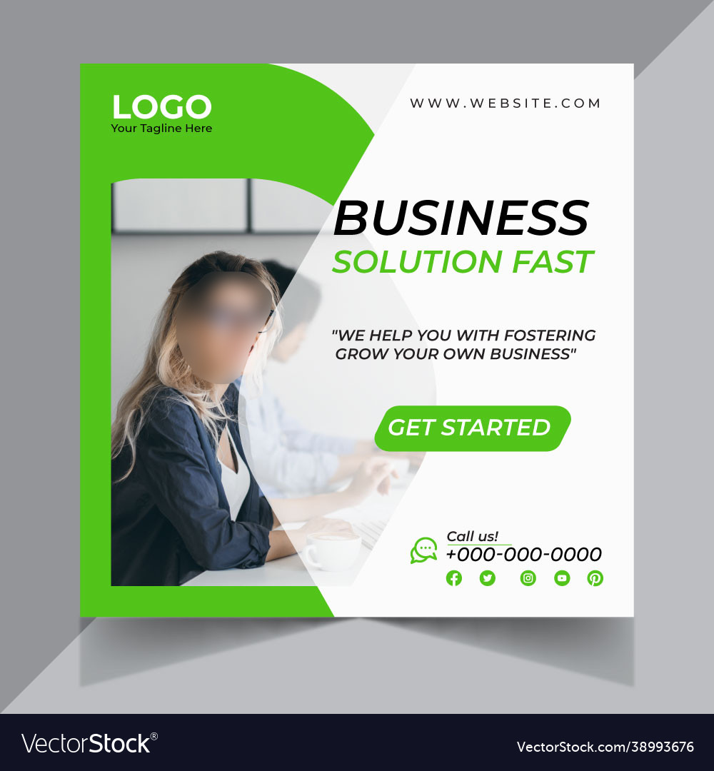 Digital marketing solution post template Vector Image