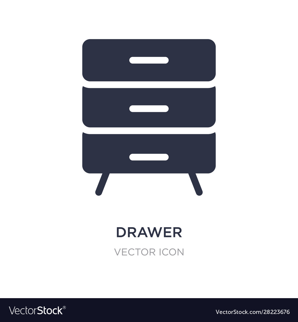 Drawer icon on white background simple element Vector Image