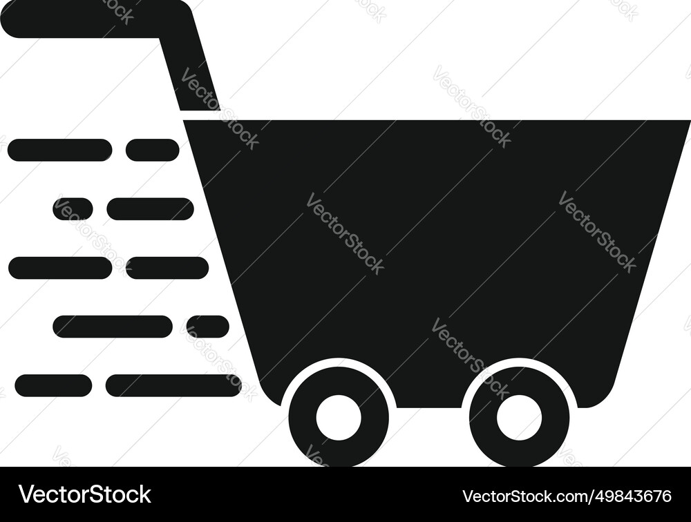 Fast shopping cart icon simple speed Royalty Free Vector