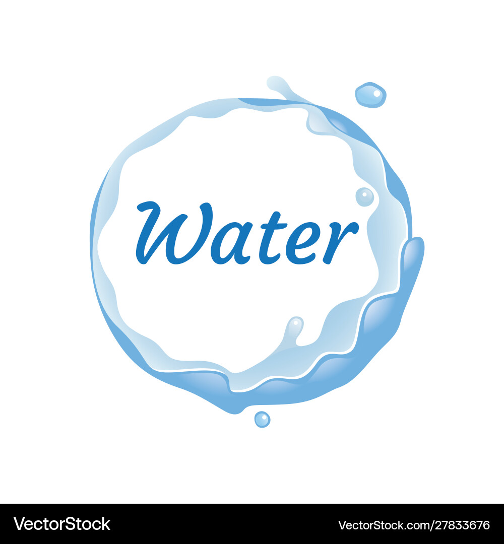 Fresh water logo spring water logo blue water Vector Image