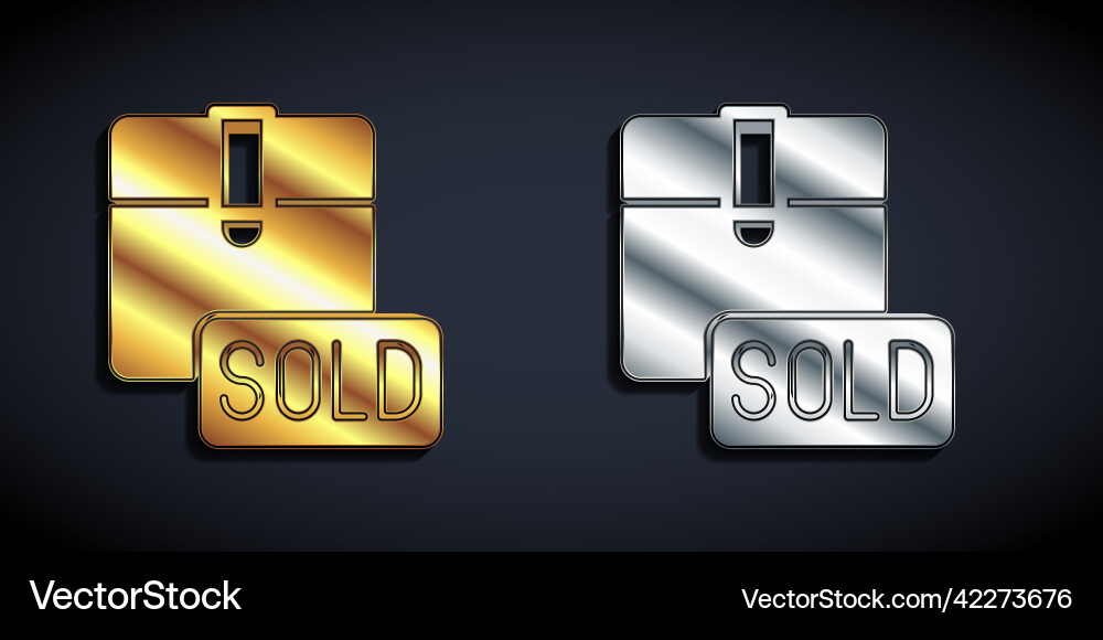 Gold and silver sold icon isolated on black Vector Image