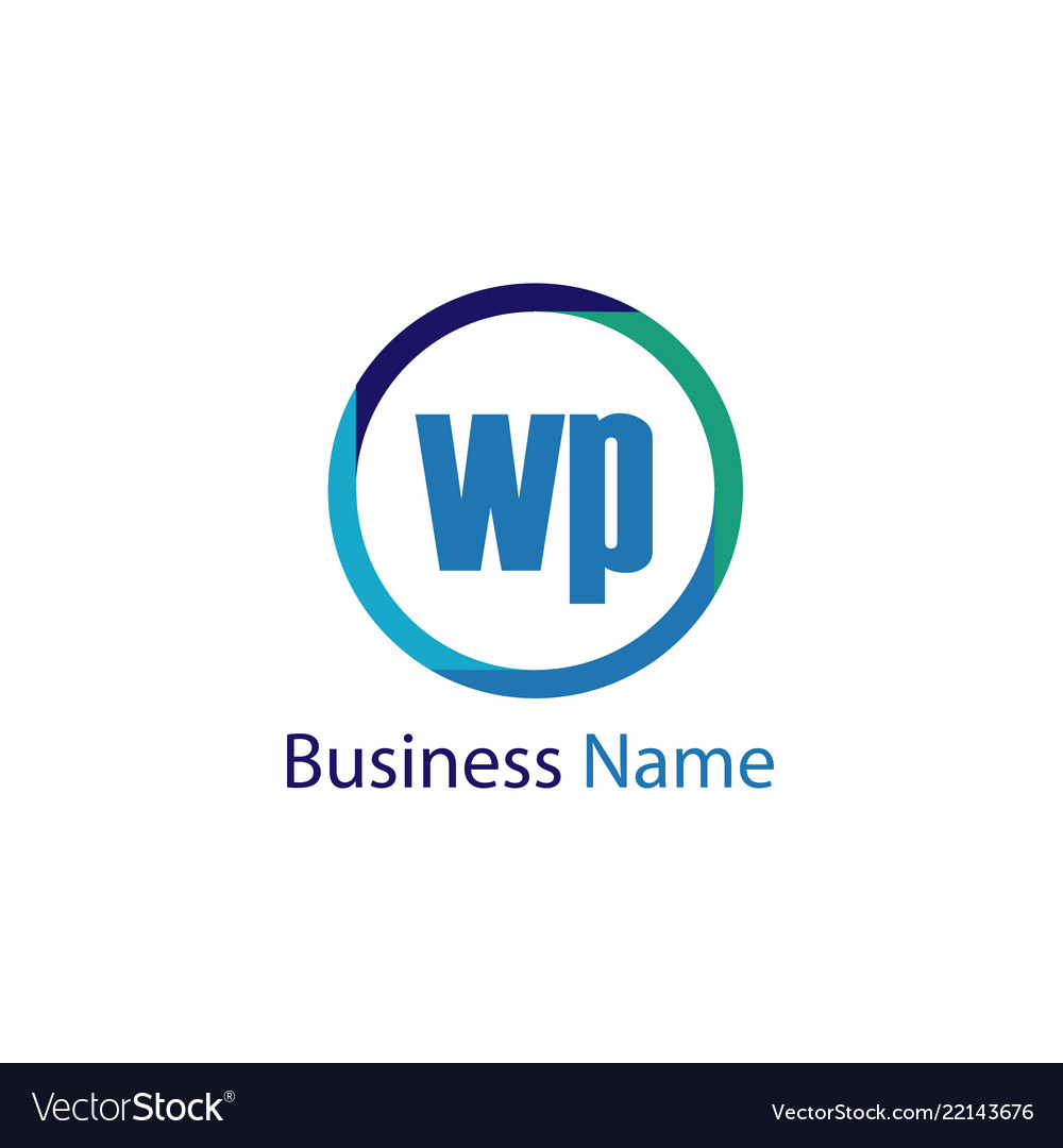 Initial letter wp logo template design Royalty Free Vector