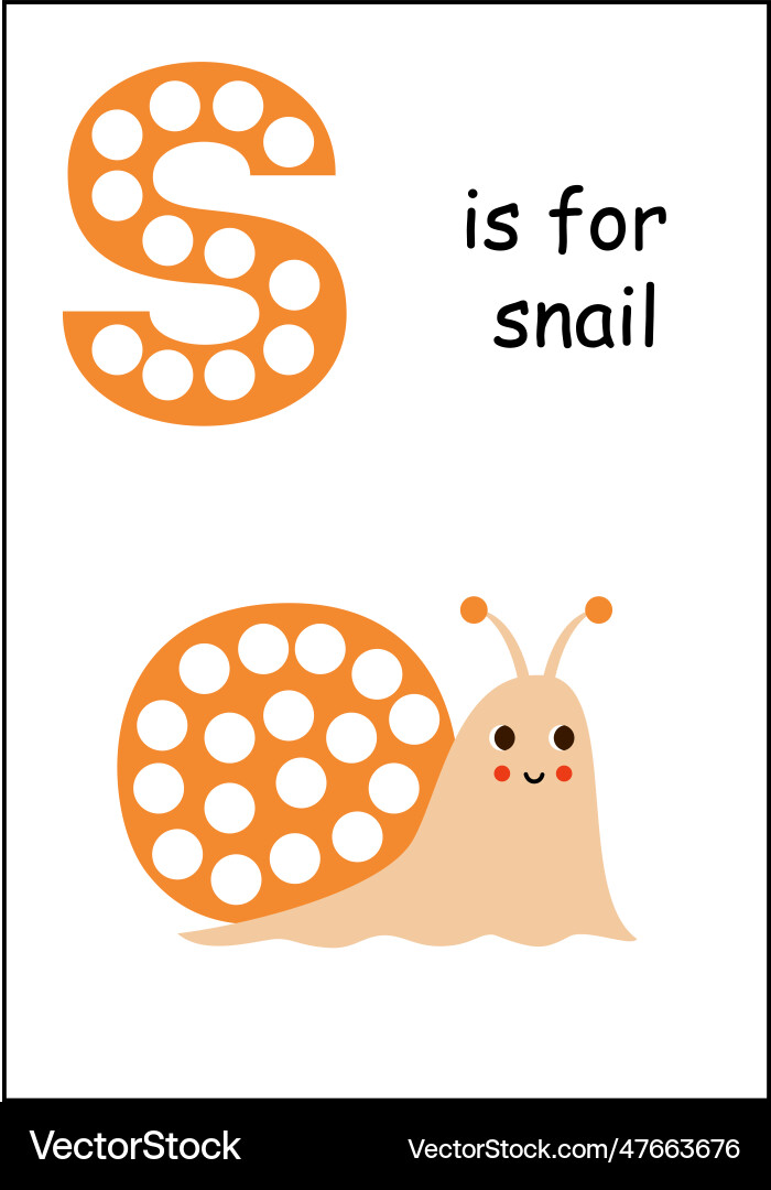 Learning english alphabet for kids letter s dot Vector Image