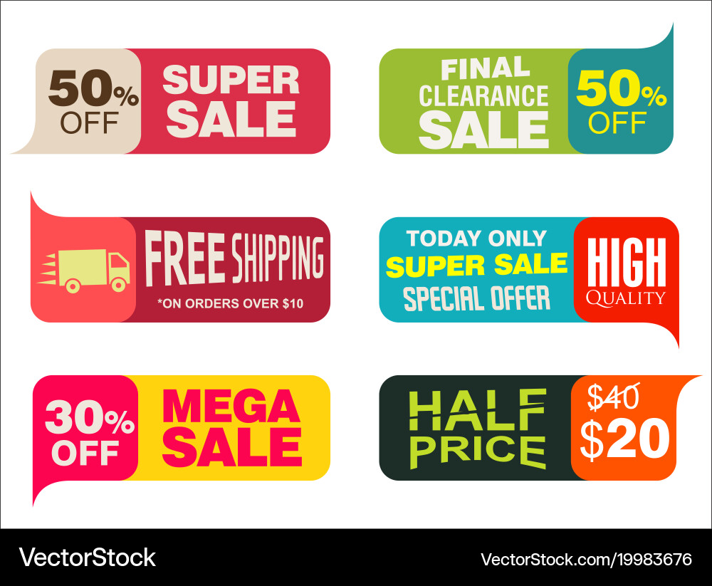 Modern sale stickers and tags collection Vector Image