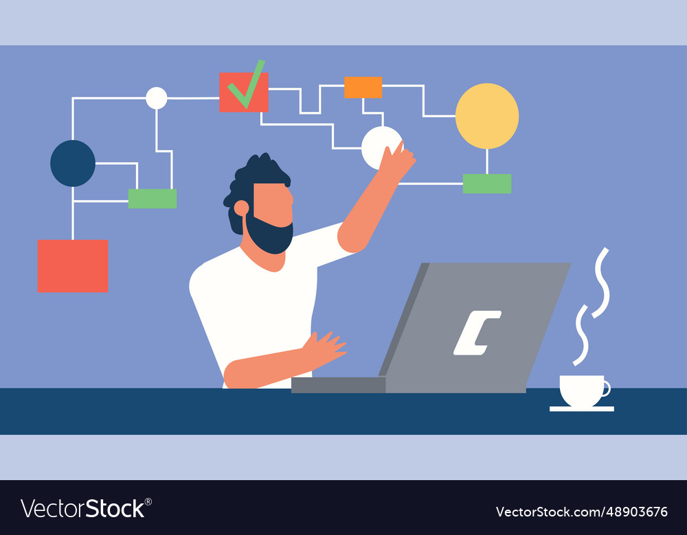 Multitasking busy work business people office Vector Image