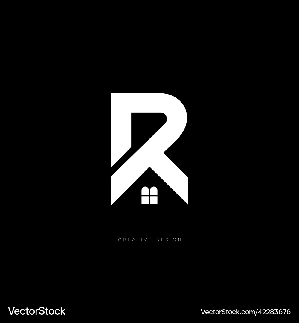 Real estate r letter branding Royalty Free Vector Image
