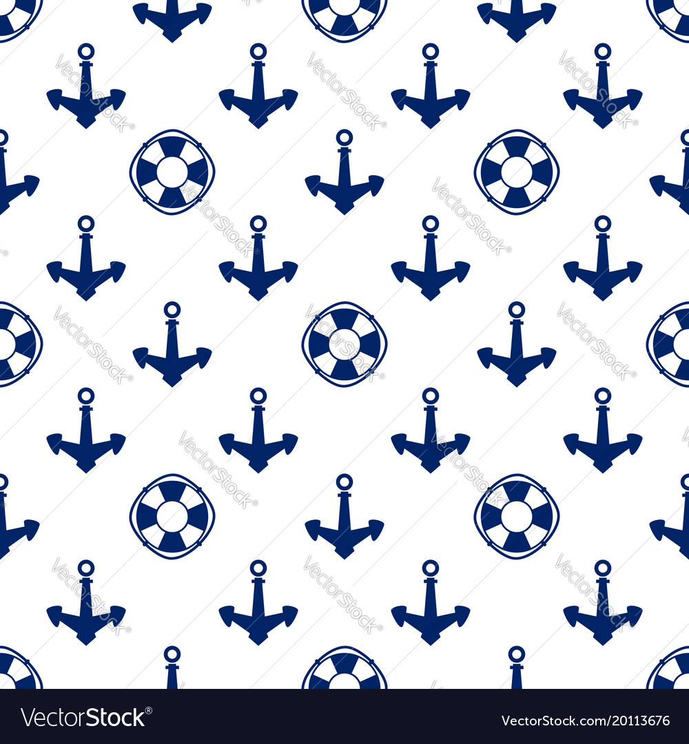 Seamless marine pattern Royalty Free Vector Image