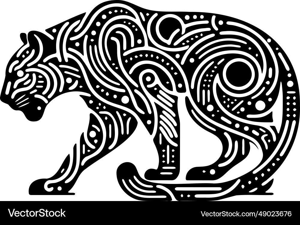 Sleek tiger silhouette in crisp style Royalty Free Vector