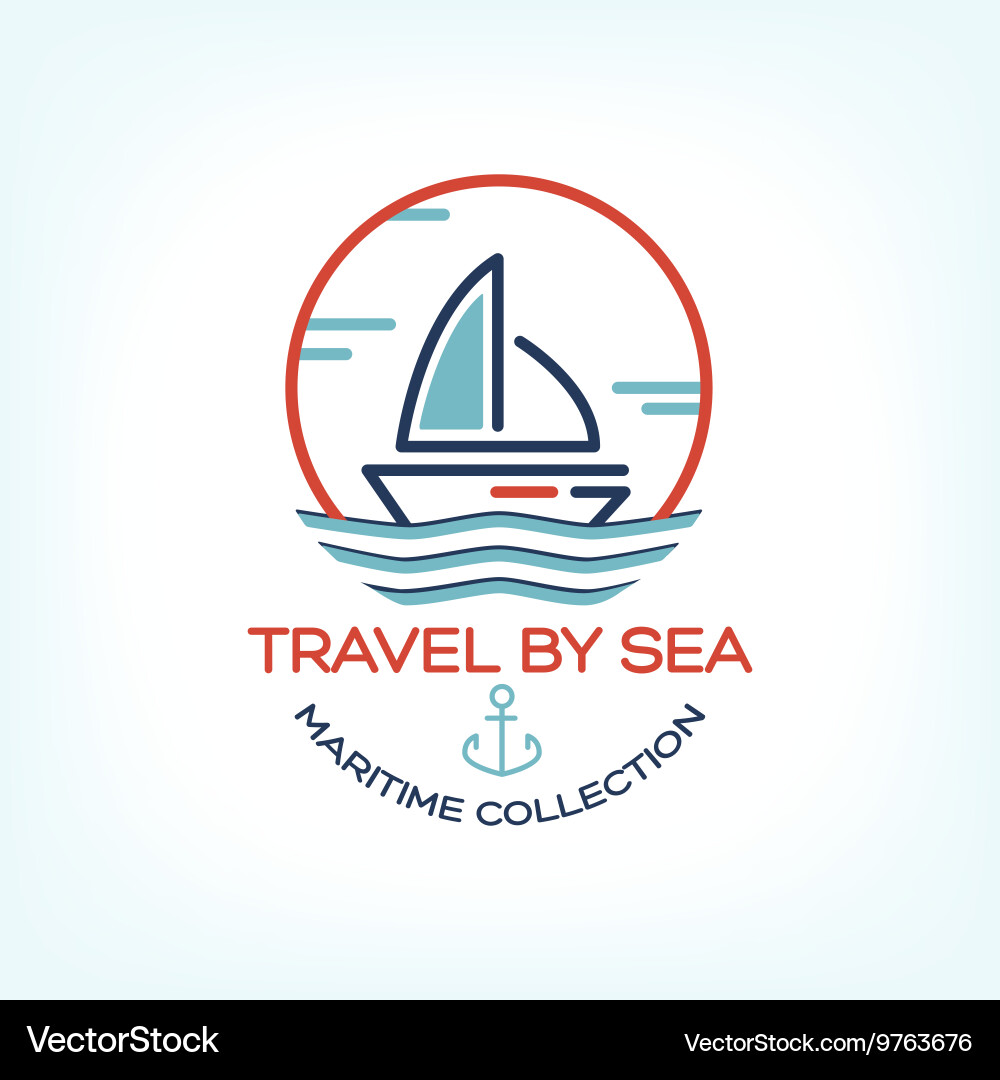 Travel by sea maritime collection Royalty Free Vector Image