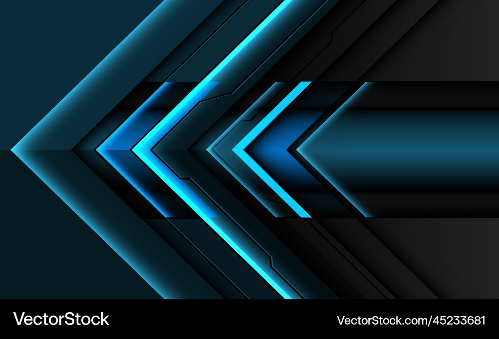 Abstract blue metallic arrow black line cyber Vector Image