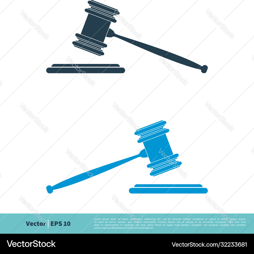 Auction gavel icon logo template design eps 10 Vector Image