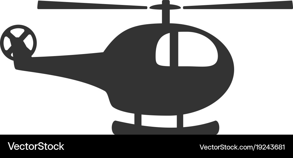 Black and white helicopter icon isolated Vector Image