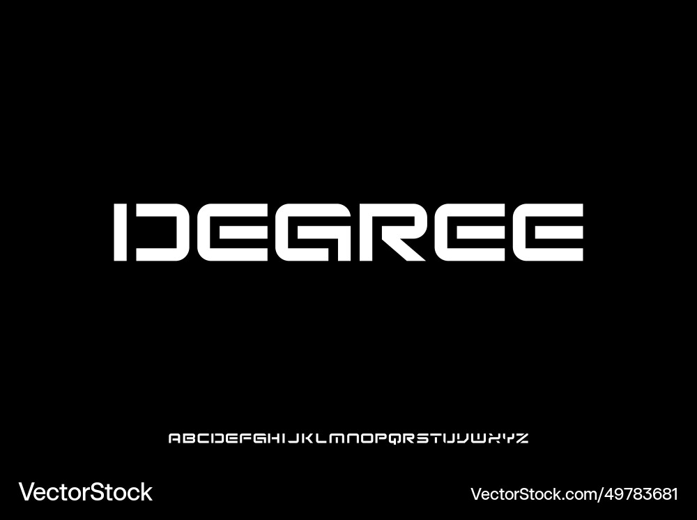 Bold modern futuristic alphabet display font Vector Image